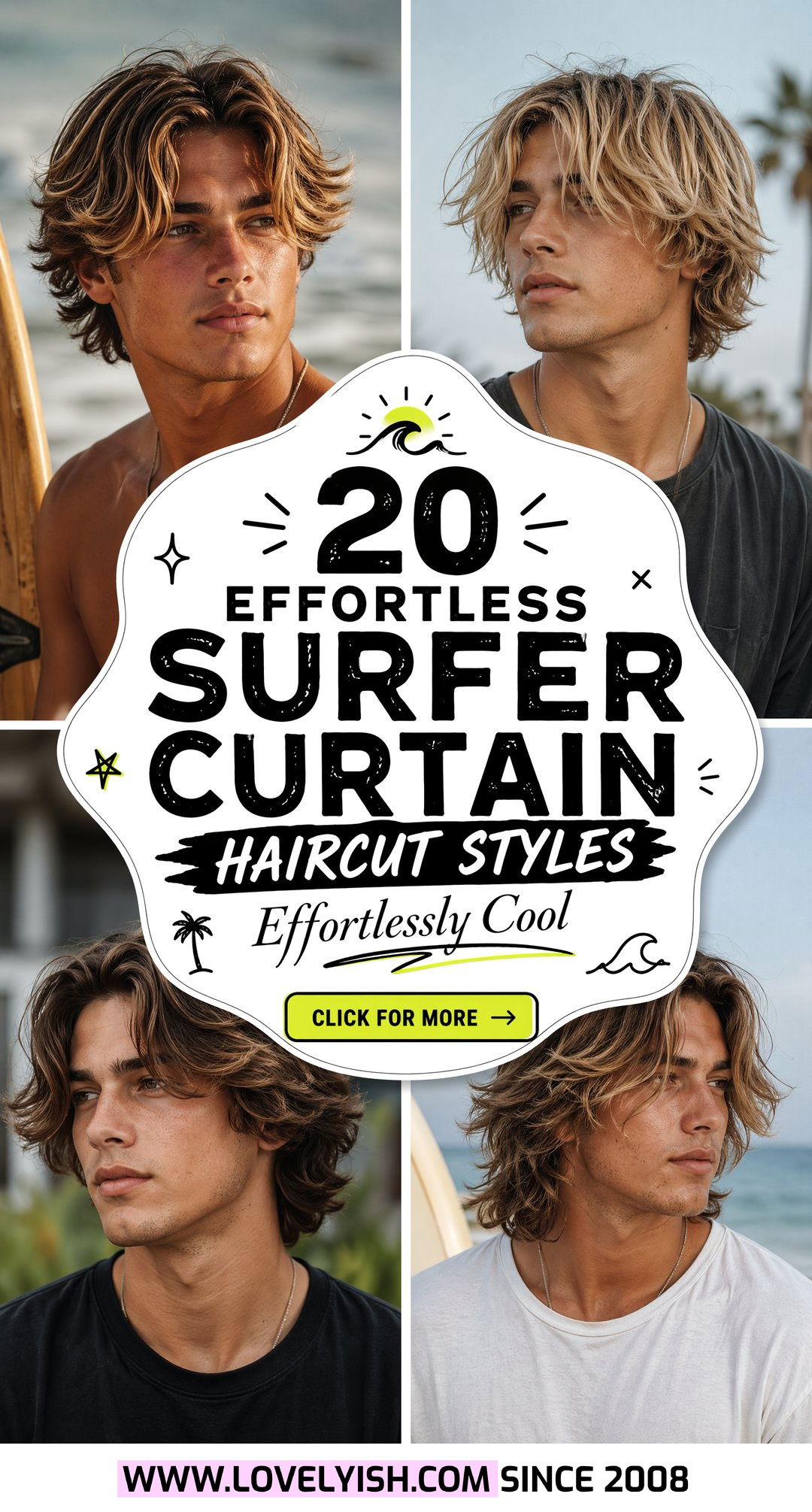 20 Effortless Surfer Curtain Haircut Styles For Men To Try – Lovelyish