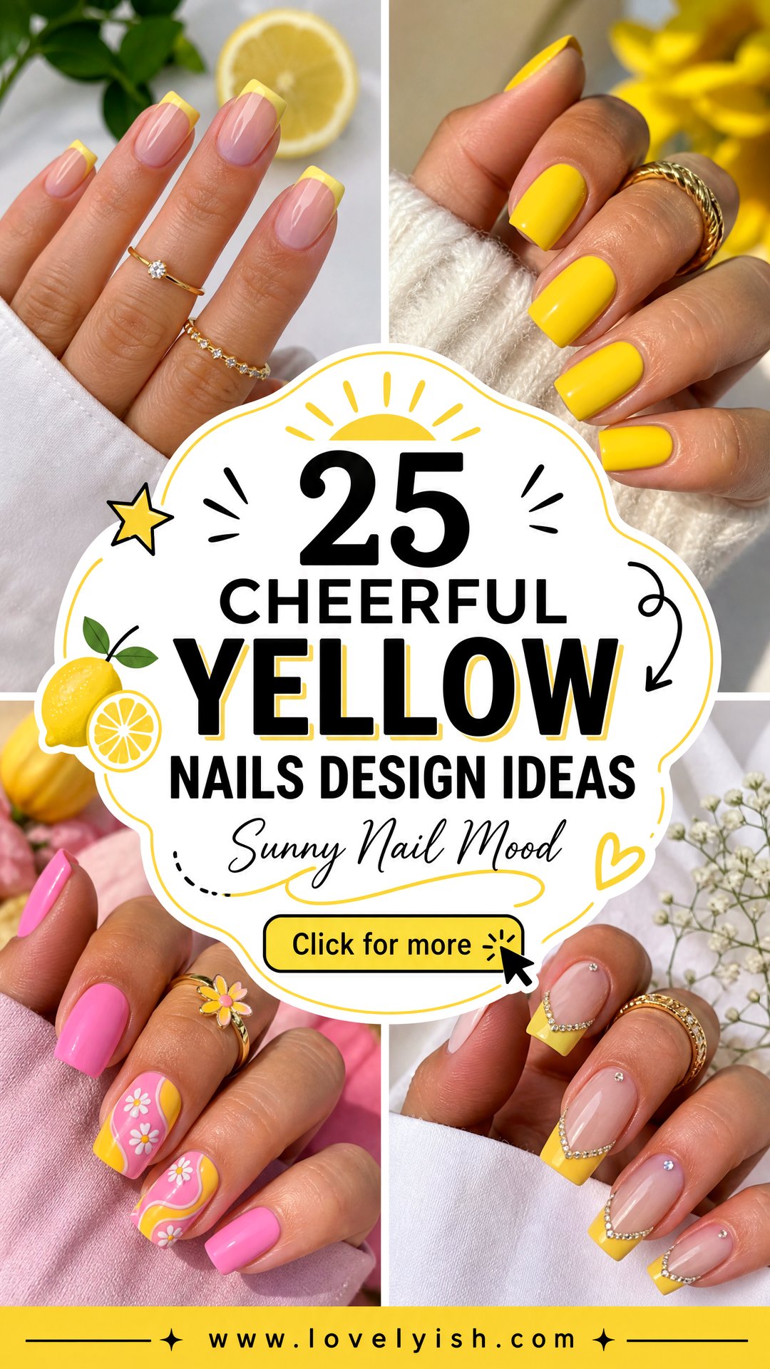 25 Cheerful Yellow Nails Design Ideas to Brighten Your Day – Lovelyish