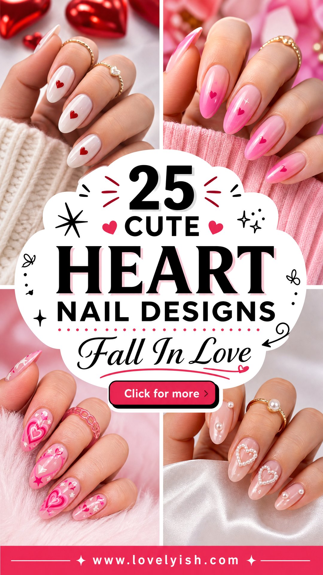 25 Cute Heart Nail Designs to Fall in Love With – Lovelyish