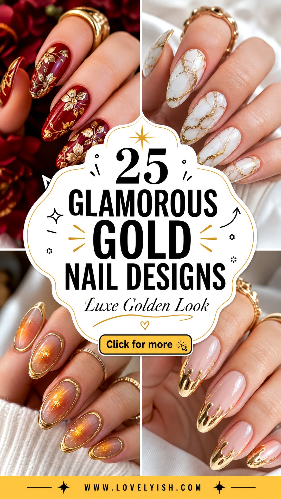 25 Glamorous Gold Nail Designs for a Luxe Look – Lovelyish