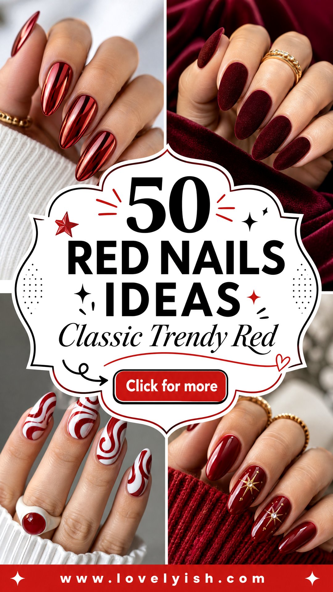 50 Red Nails Ideas: Bold, Classic & Trendy Designs – Lovelyish